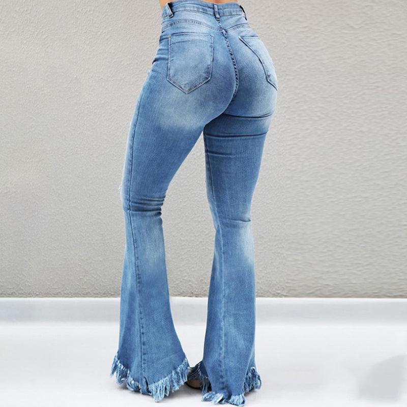 FRINGE FLARE DENIM PANTS – B ANN'S BOUTIQUE, LLC
