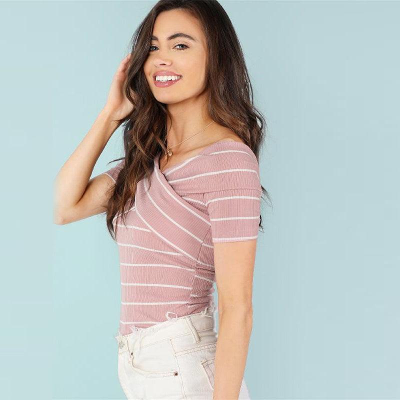 PINK STRIPED CROSS IT OFF TOP – B ANN'S BOUTIQUE, LLC